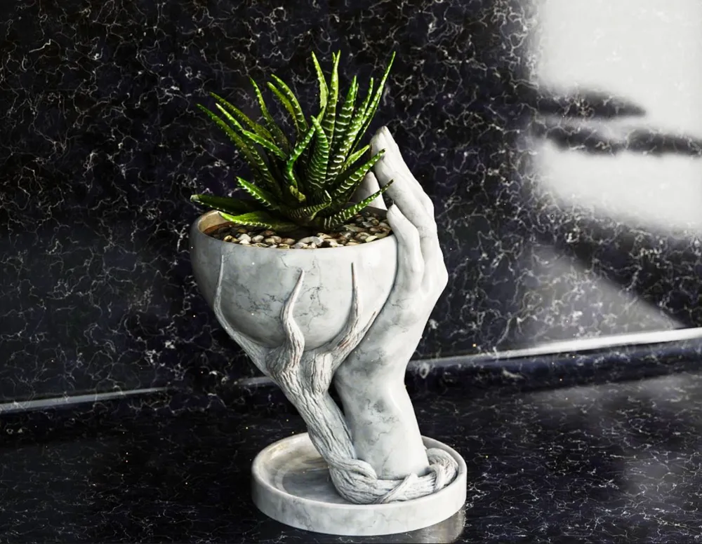One hand flower pot by uni3Dworld - MakerWorld