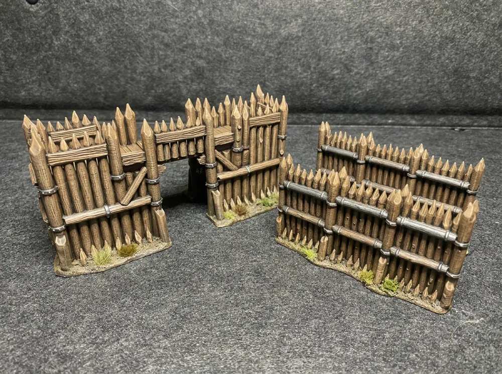 Wooden fort & walls 1 - Free 3D Print Model - MakerWorld