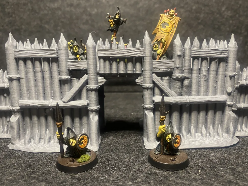 Wooden fort & walls 1 - Free 3D Print Model - MakerWorld