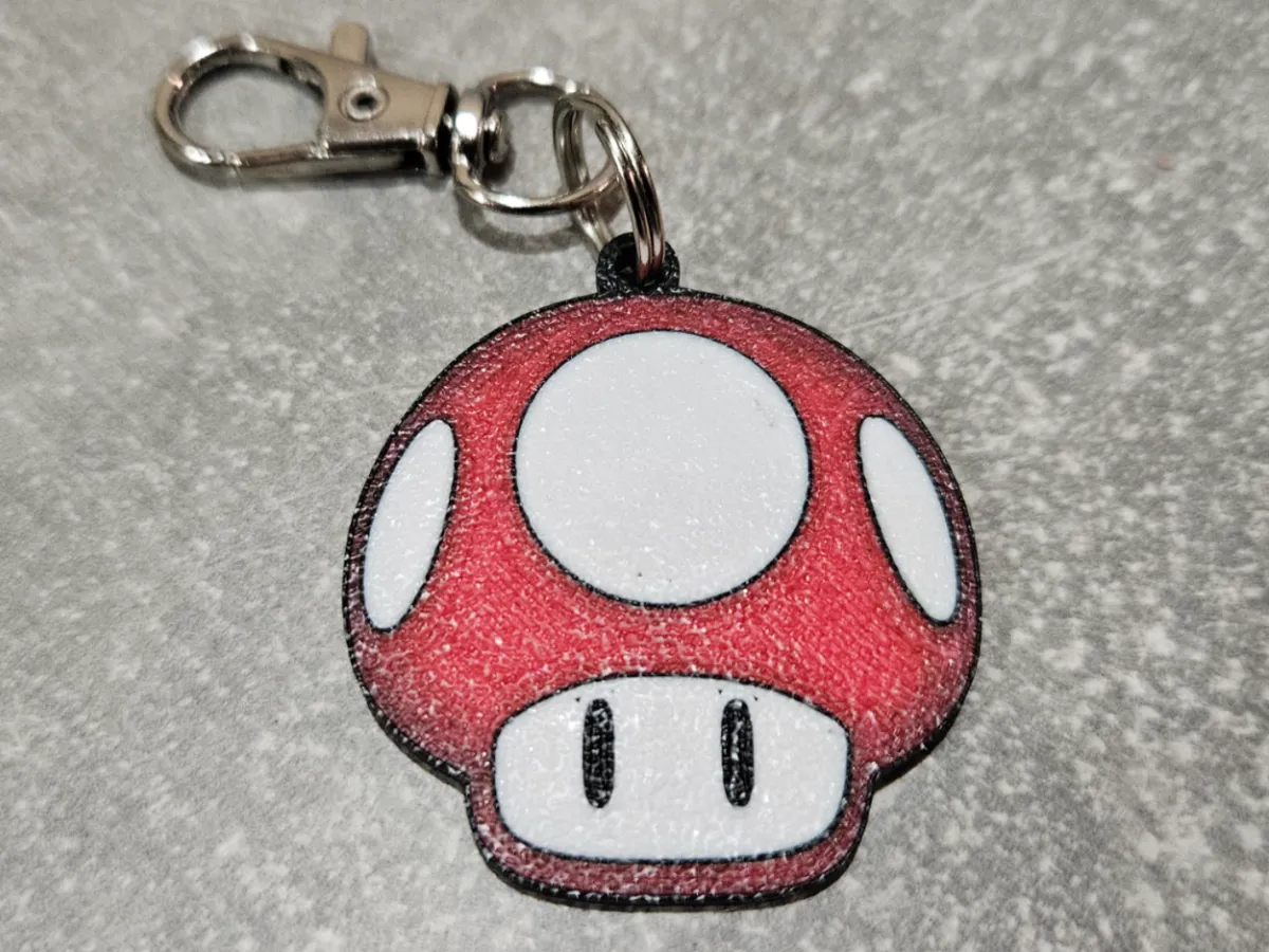 Mushroom Super Mario keychain - Free 3D Print Model - MakerWorld