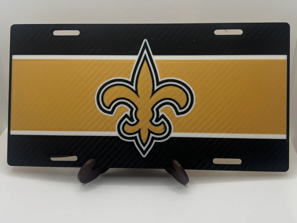 NFL球队车牌——新奥尔良圣徒 来自 Jandaa MakerWorld：免费下载 3D 模型
