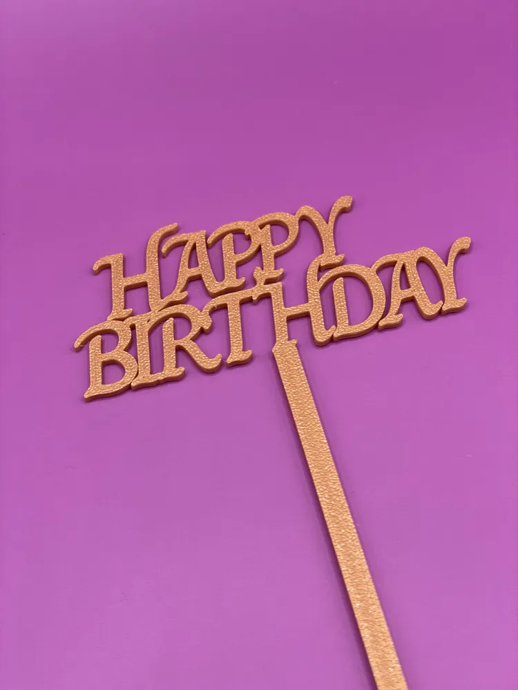 Happy Birthday Cake Topper – Elegant Font by Warstwy3D.pl MakerWorld ...