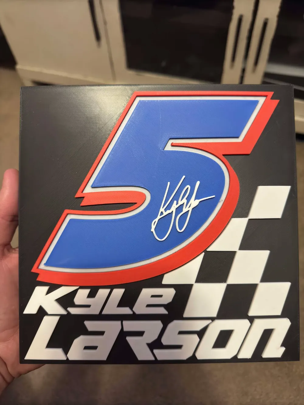 Kyle Larson Checkered Standing Plaque by Christianlee21 MakerWorld ...