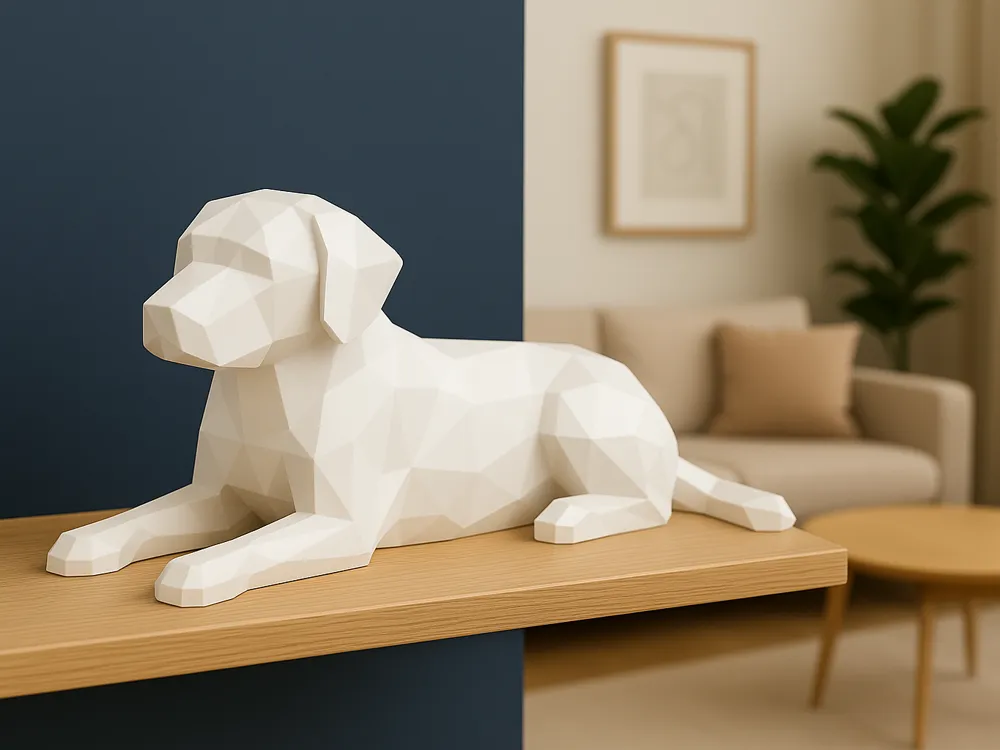 Geometric Labrador Retriever Sculpture – Decor by BotanyChic MakerWorld ...