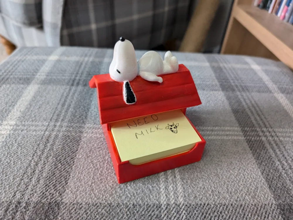 Snoopy sticky note holder - Free 3D Print Model - MakerWorld