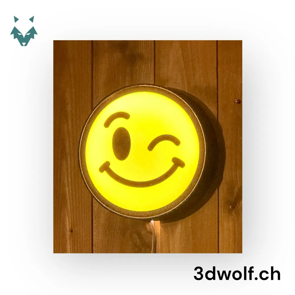 Smiley LED Lamp by 3DWolf - MakerWorld