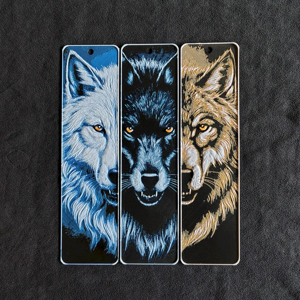 Wolf Bookmarks Set HueForge by fD.667 - MakerWorld