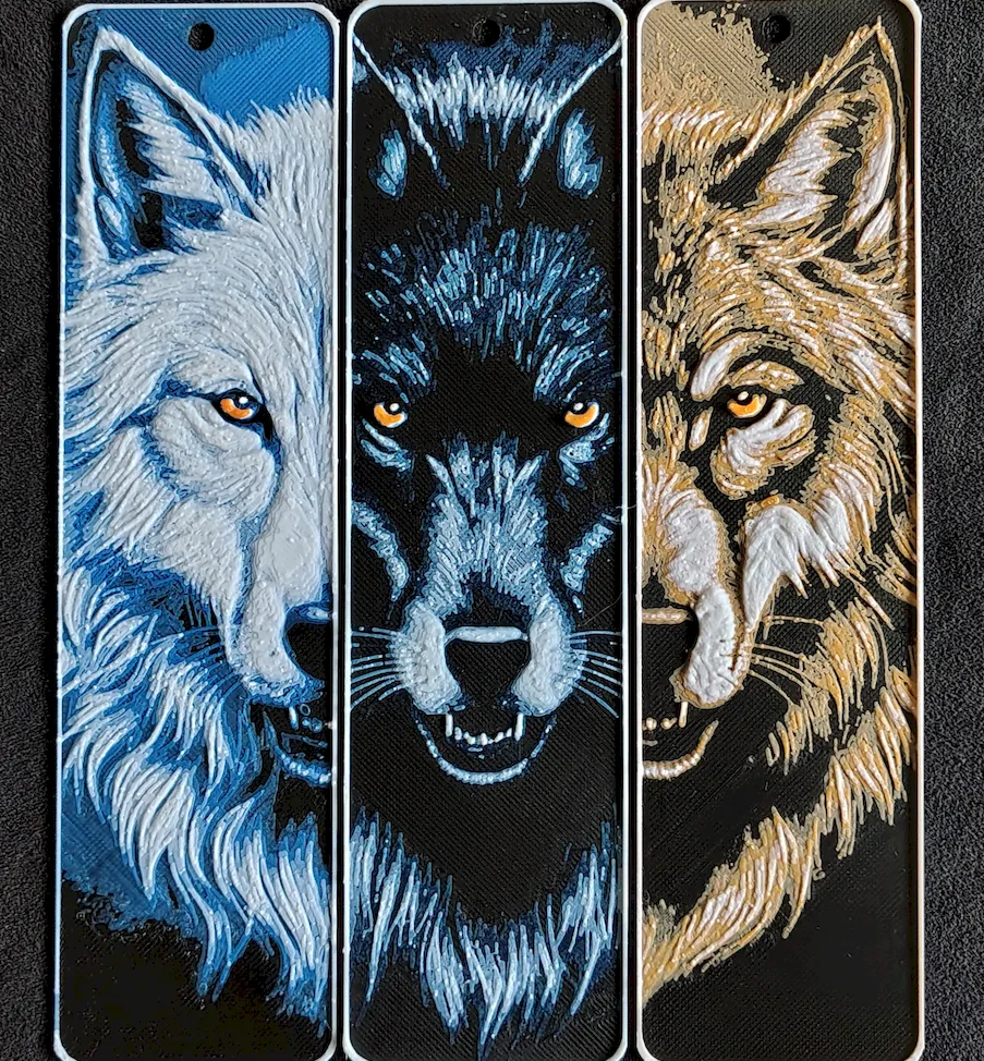Wolf Bookmarks Set HueForge by fD.667 - MakerWorld