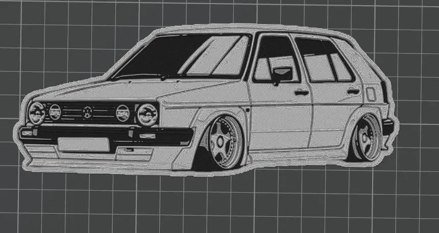 Volkswagen golf mk2 hueforge by HunterABCZ - MakerWorld