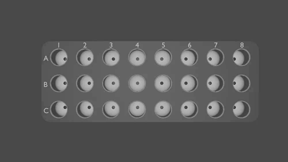 3x8 Lettered FACS Tube Holder for 12mmx70mm by OddScott - MakerWorld