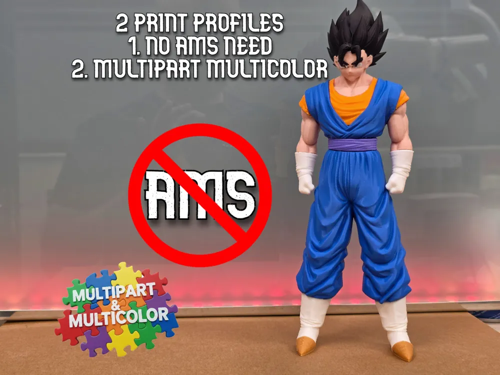 Vegito - Dragon Ball / NO AMS - Free 3D Print Model - MakerWorld