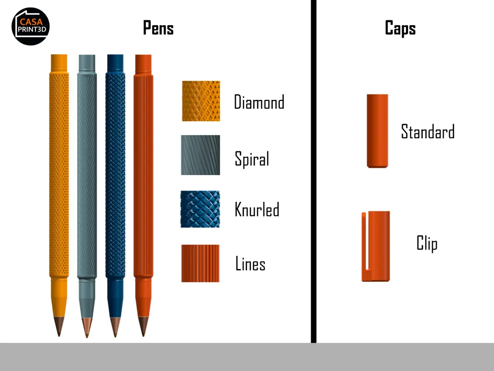 Customizable pens with ultra-fine textures by CasaPrint3D MakerWorld ...