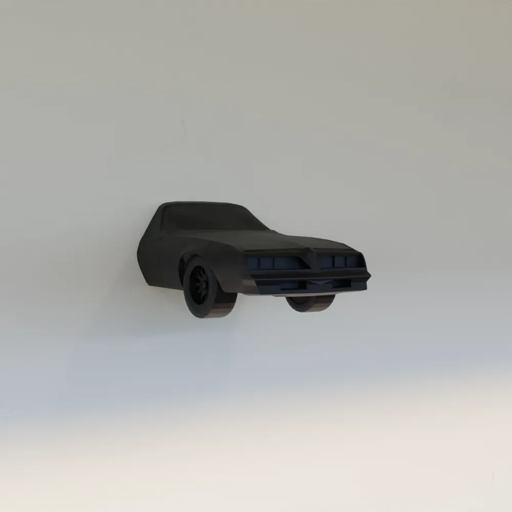 Pontiac Trans AM Wall Art - Front View - Free 3D Print Model - MakerWorld
