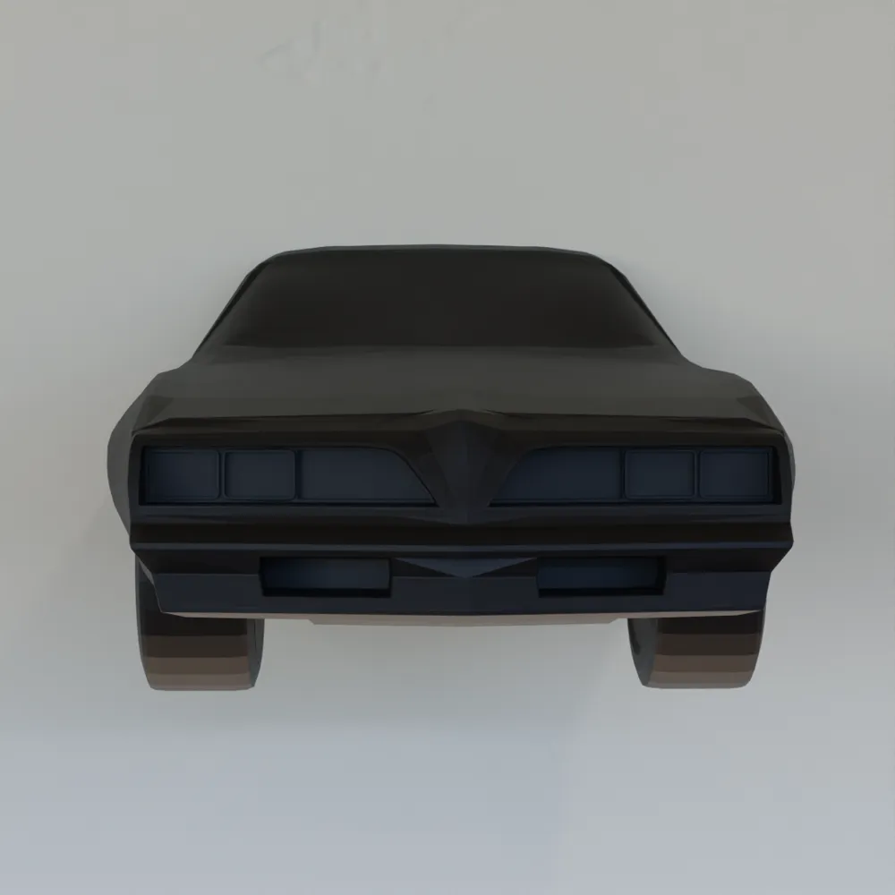 Pontiac Trans AM Wall Art - Front View - Free 3D Print Model - MakerWorld