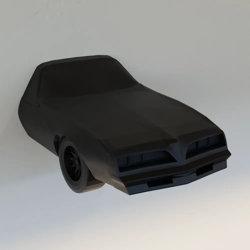 Pontiac Trans AM Wall Art - Front View - Free 3D Print Model - MakerWorld