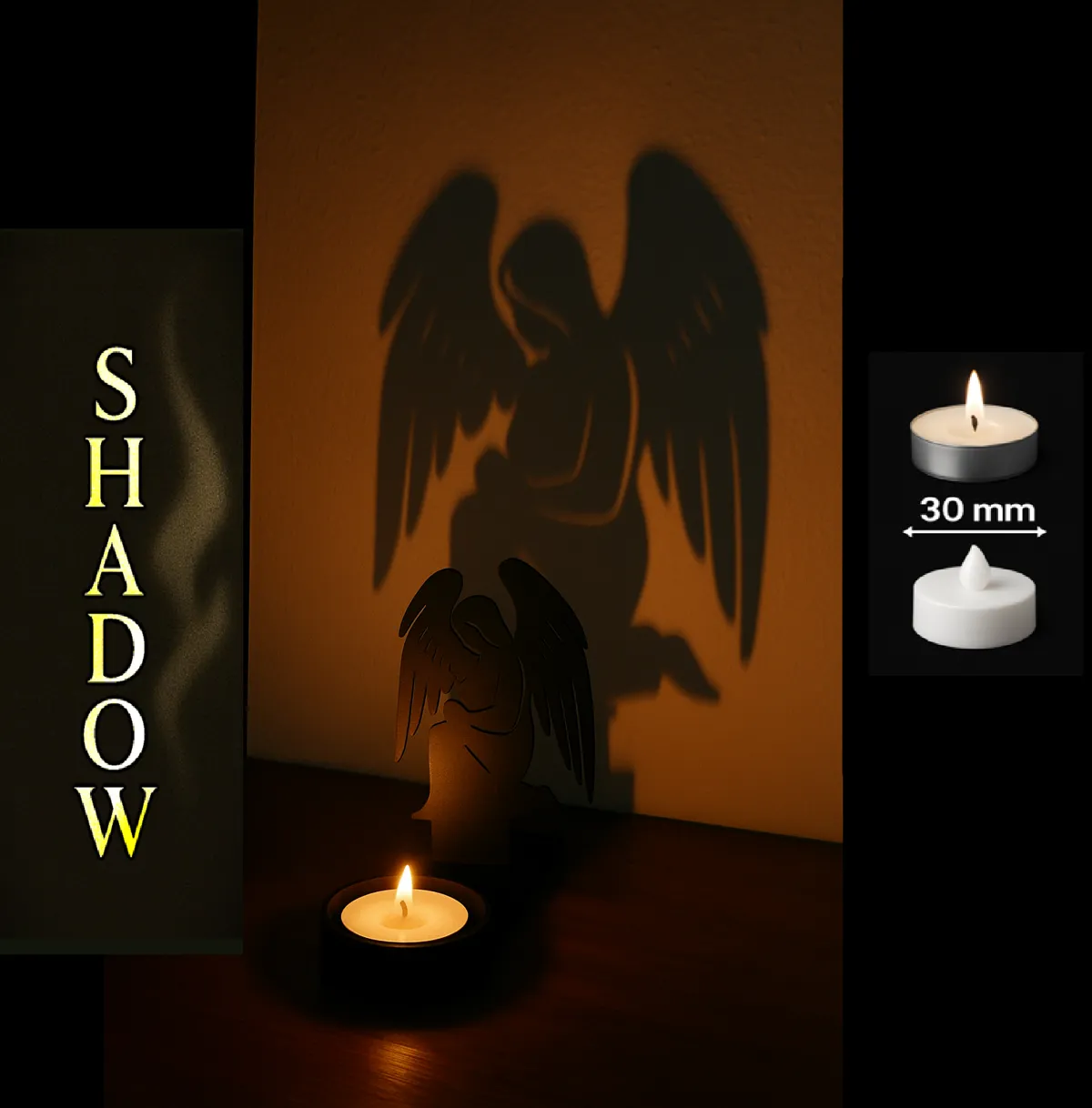 Shadow Art - Angel - Free 3D Print Model - MakerWorld