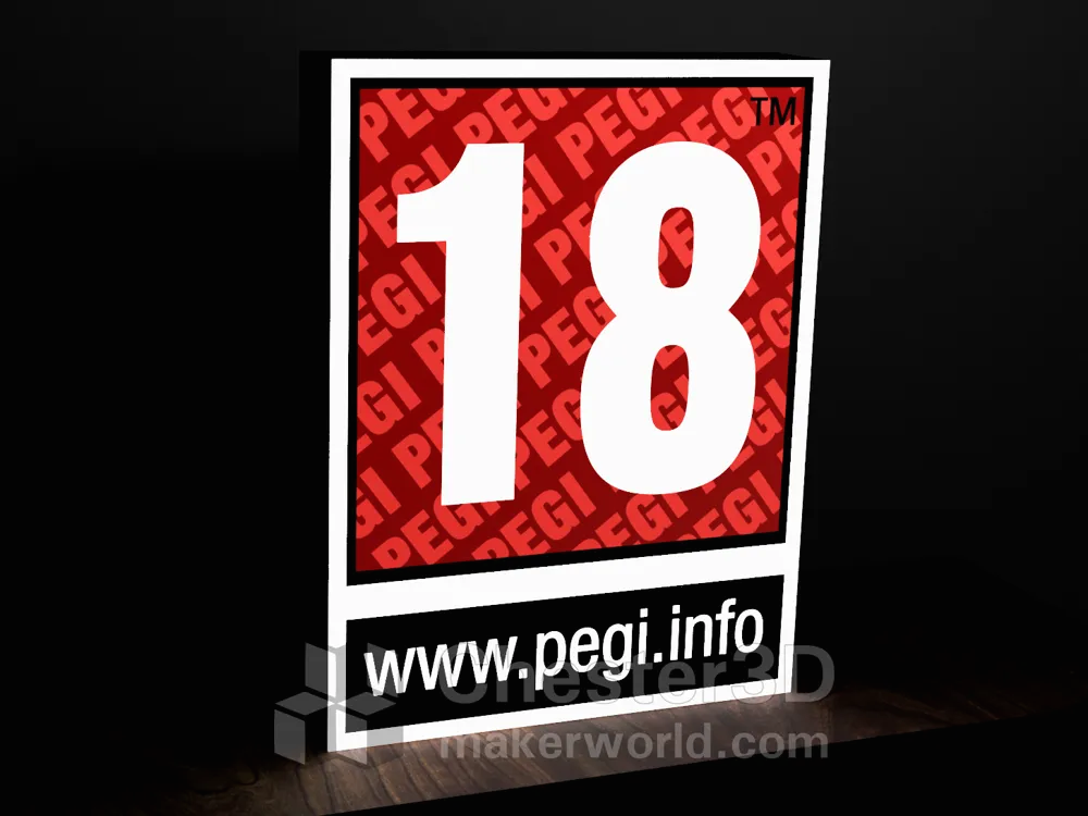 PEGI 18 Lightbox LED Lamp by Chester3D - MakerWorld