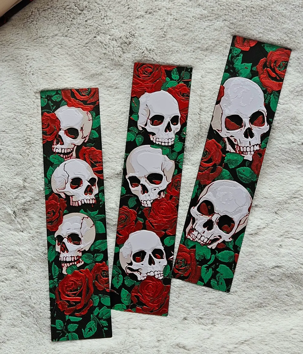 Skulls N' Roses - Bookmarks Set by C3D - MakerWorld