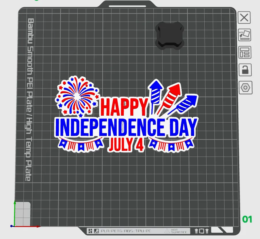 Happy Independence Day Sign by GoodBBQ MakerWorld: Download Free 3D Models