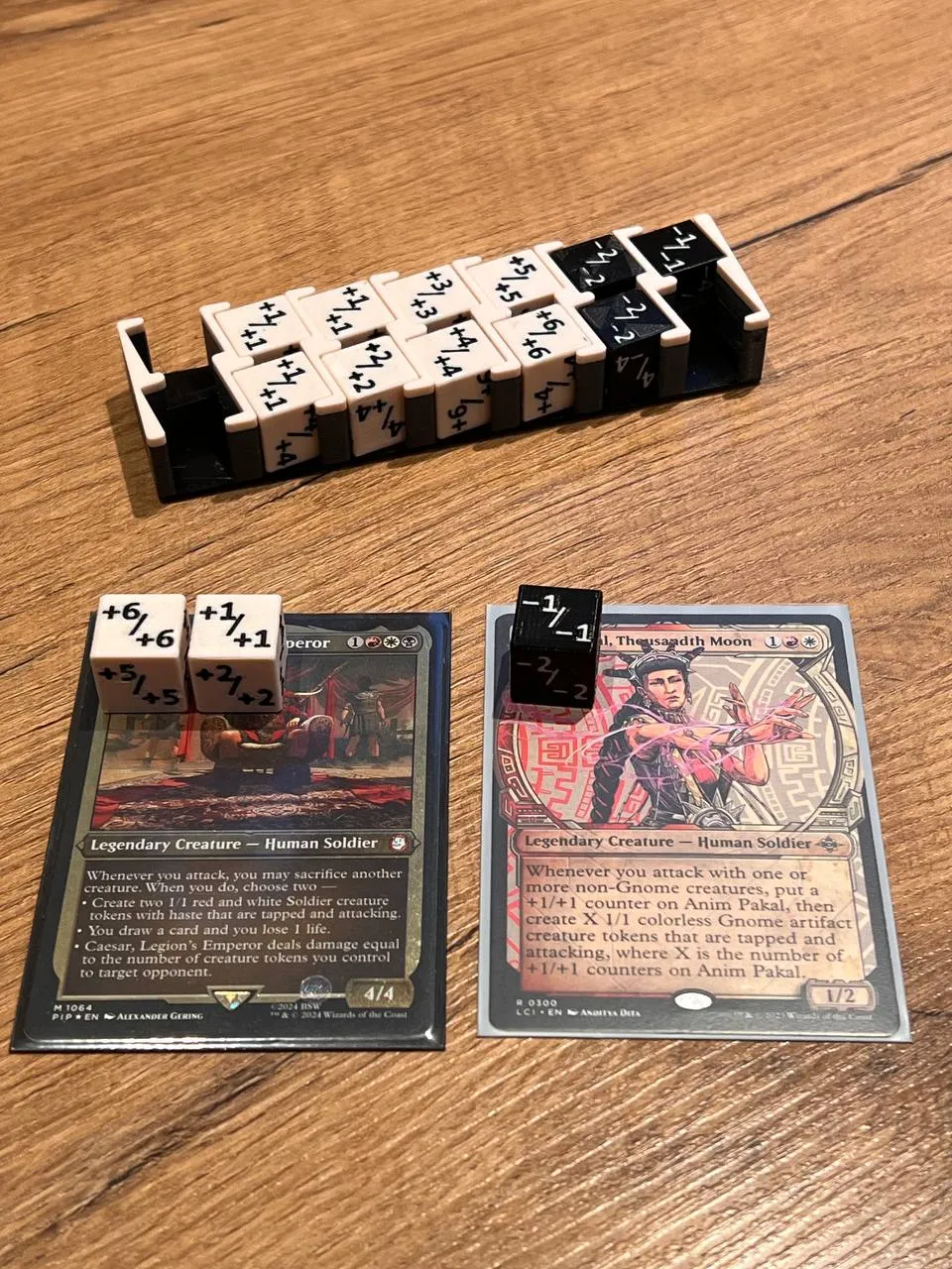 Dice Counters & Case for MTG (15mm D6 +x/+x,-x/-x) by fixoid - MakerWorld