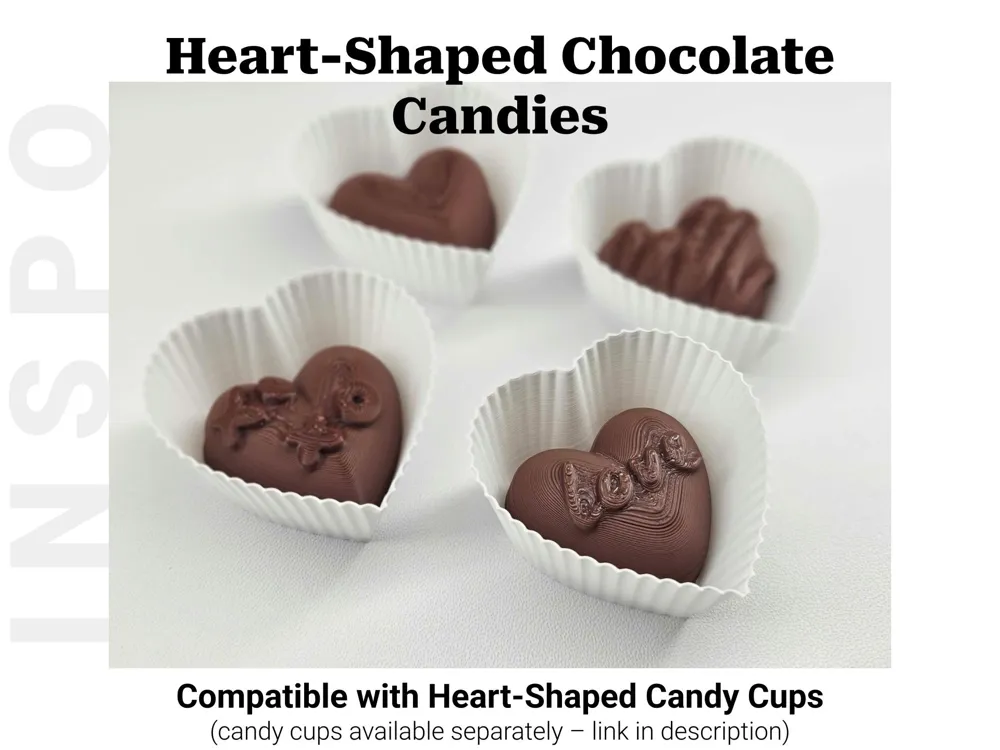 Heart-Shaped Chocolate Candies - Free 3D Print Model - MakerWorld