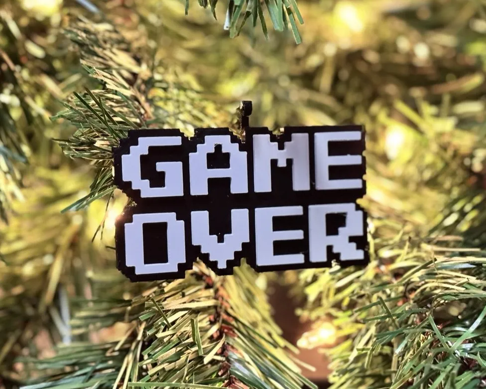 8-Bit Game Over - Ornament - Free 3D Print Model - MakerWorld