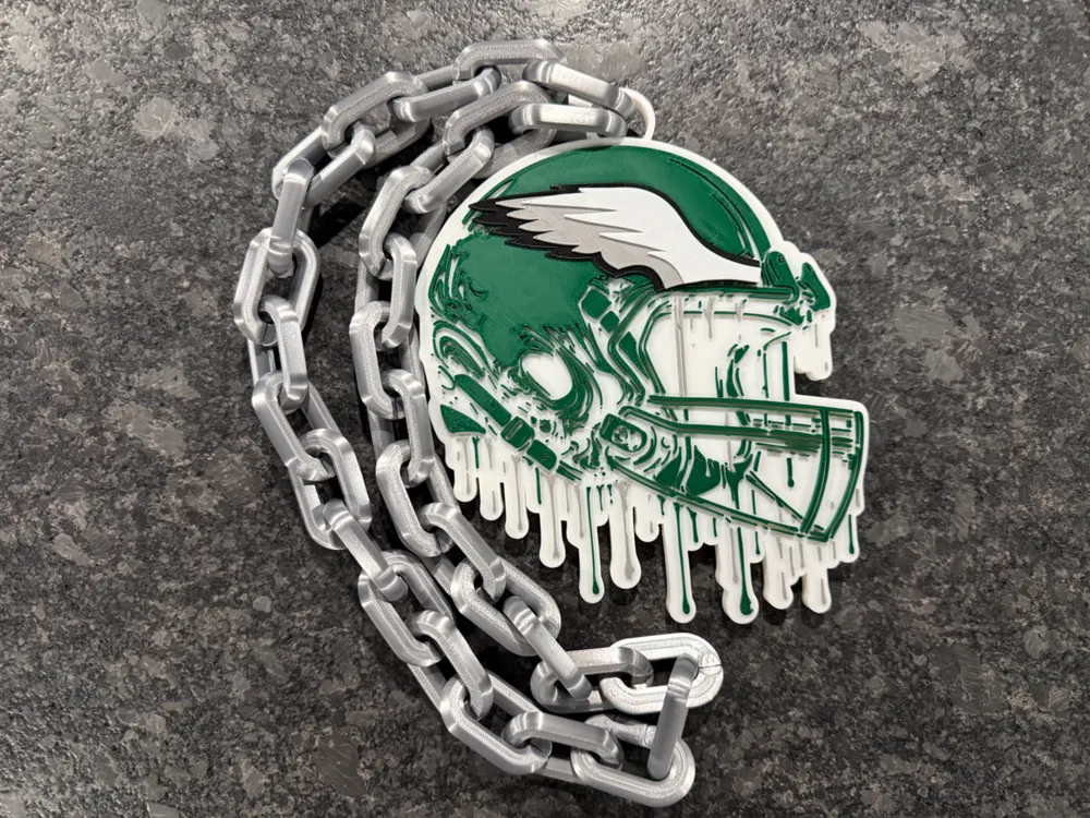 Philadelphia Eagles Helmet Drip Hype Chain - Free 3D Print Model ...