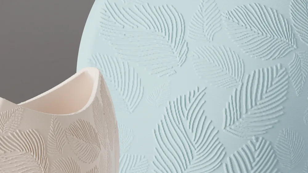 Circular Vase. Elegant Leaf Pattern Print. by Abstractia Design ...