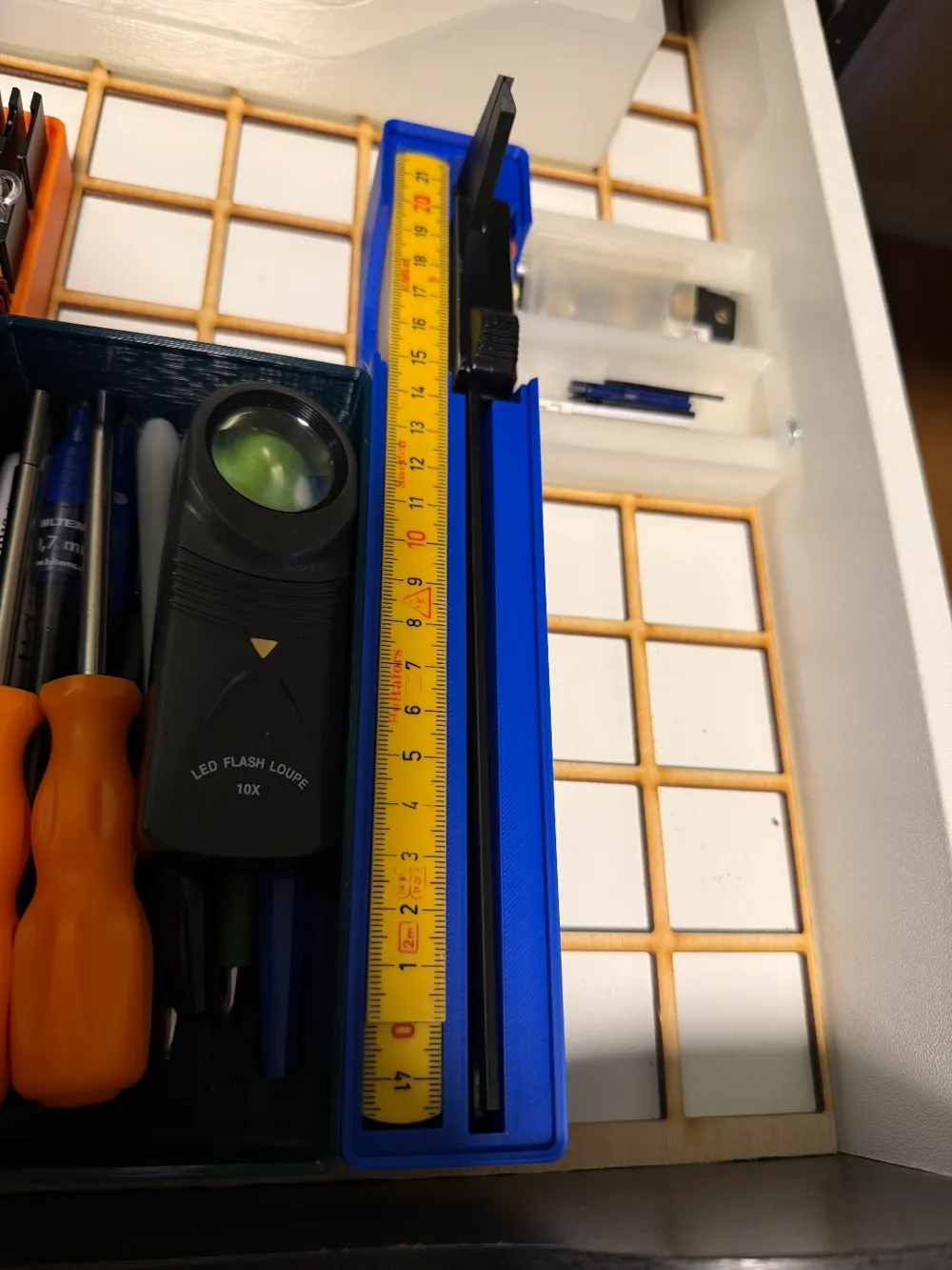 Gridfinity Folding Ruler + Digital Caliper Tray by toffe - MakerWorld