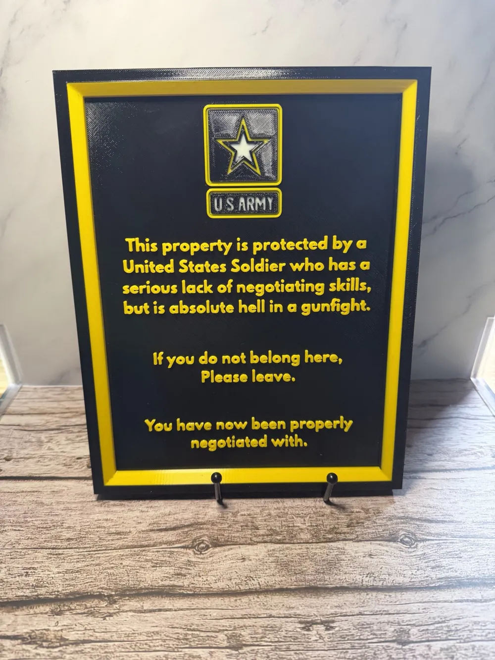 US Army Protected Property Sign - Free 3D Print Model - MakerWorld