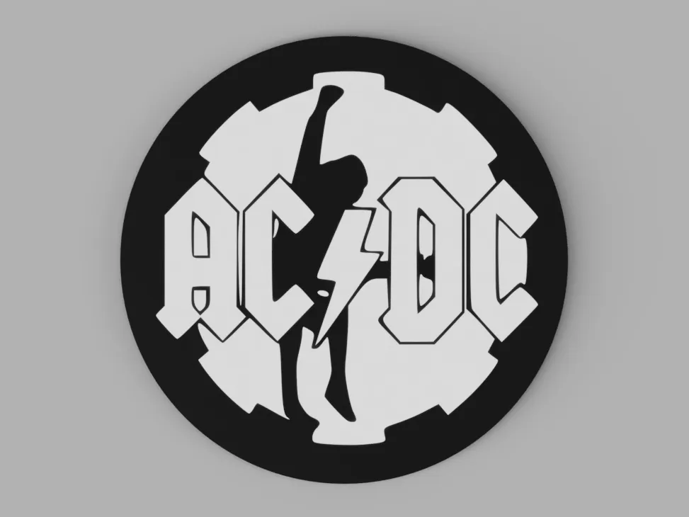 AC/DC - logo coaster by jakubhroch - MakerWorld