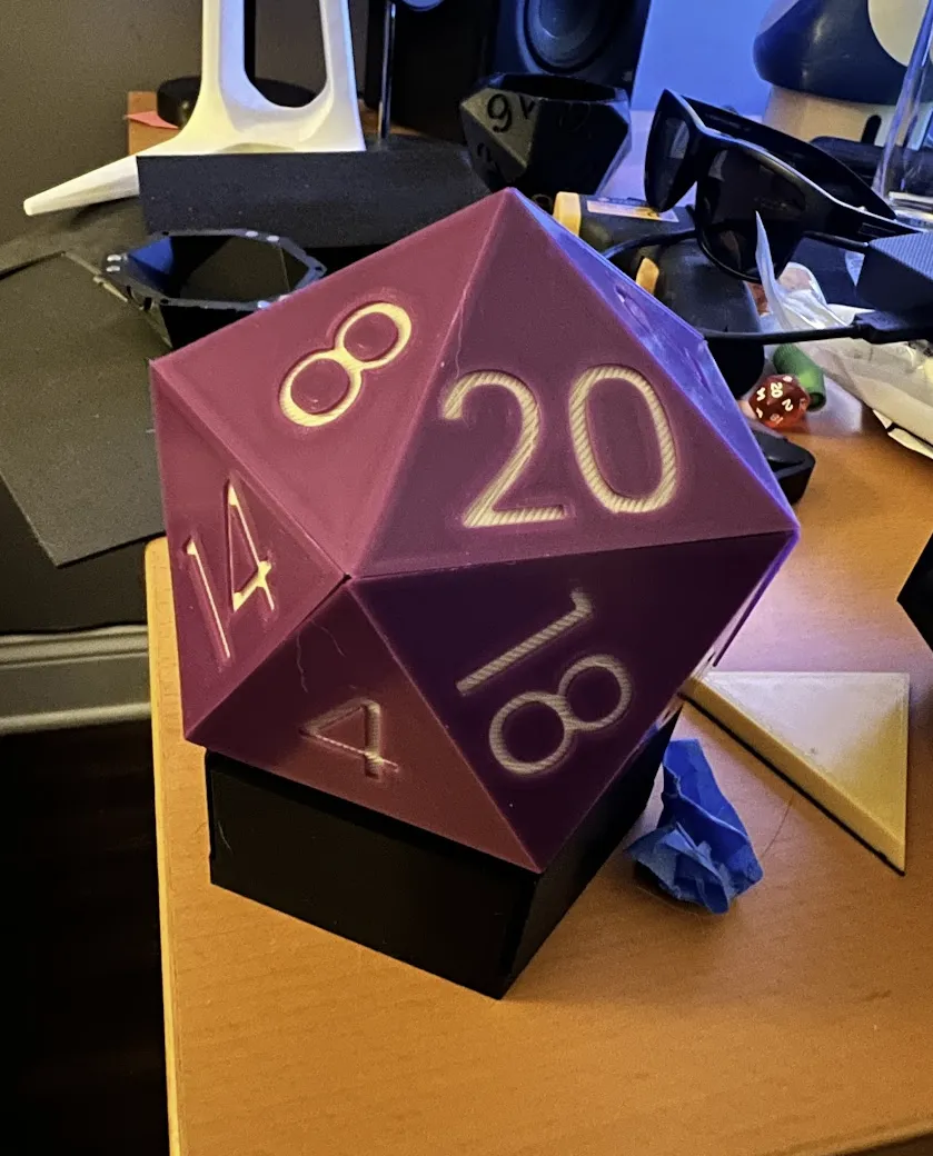 Icosahedron D20 Dice Container by NavierIsStoked - MakerWorld