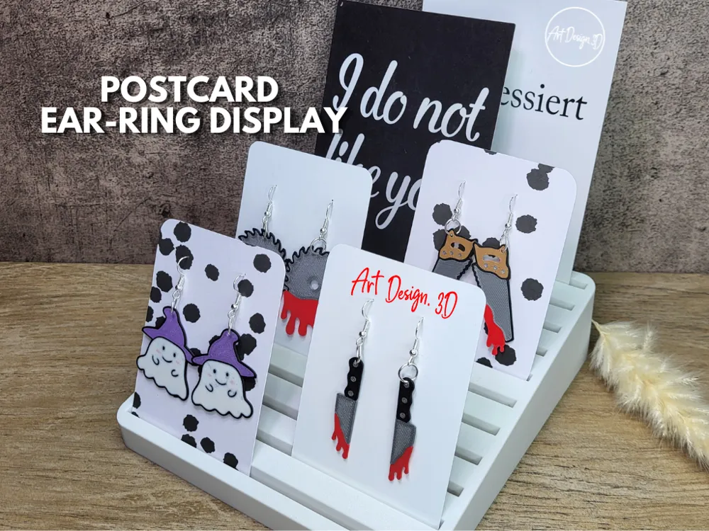 Postcard Ear-Ring Display by Art Design. 3D MakerWorld: Download Free ...