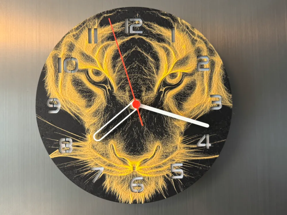 Wall / Desk Clock Tiger Bronze Gold by cP3D MakerWorld: Download Free ...