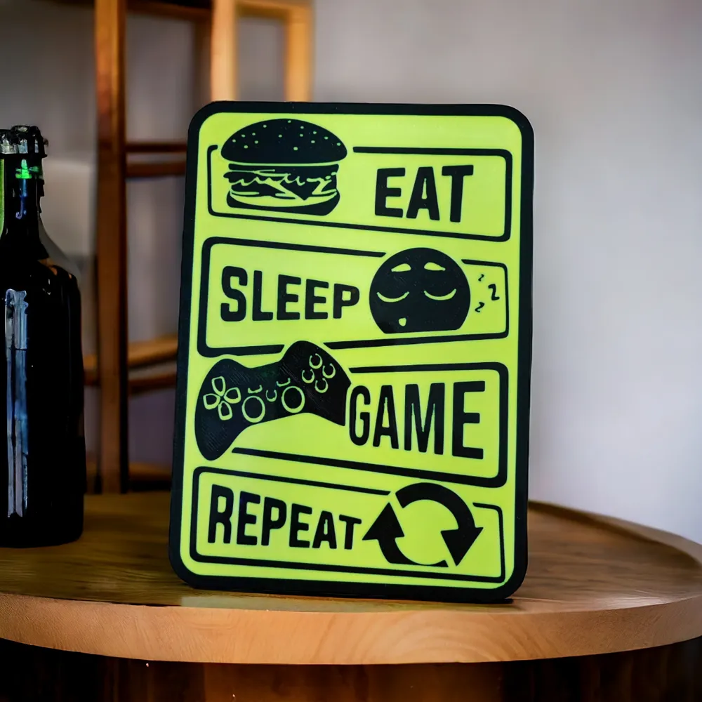 Gamer Zone Plate Eat Sleep Game Repeat by ZUPA 3D - MakerWorld