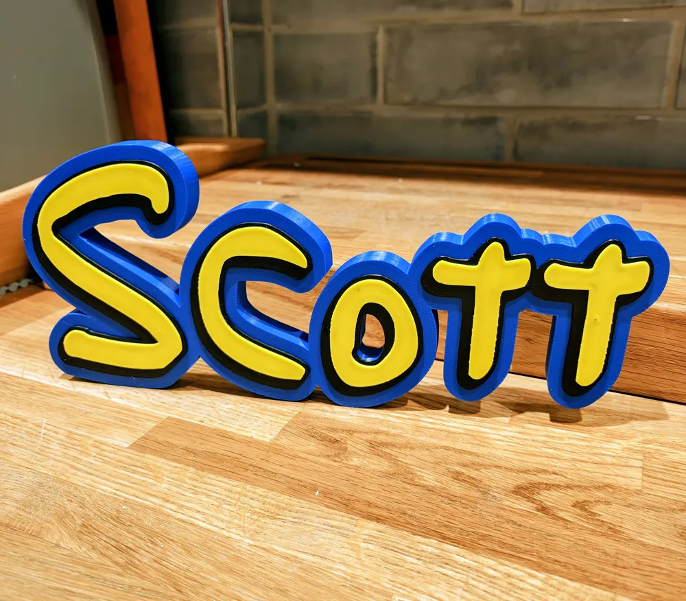 Simpsons font ***SCOTT*** by Roseygold MakerWorld: Download Free 3D Models