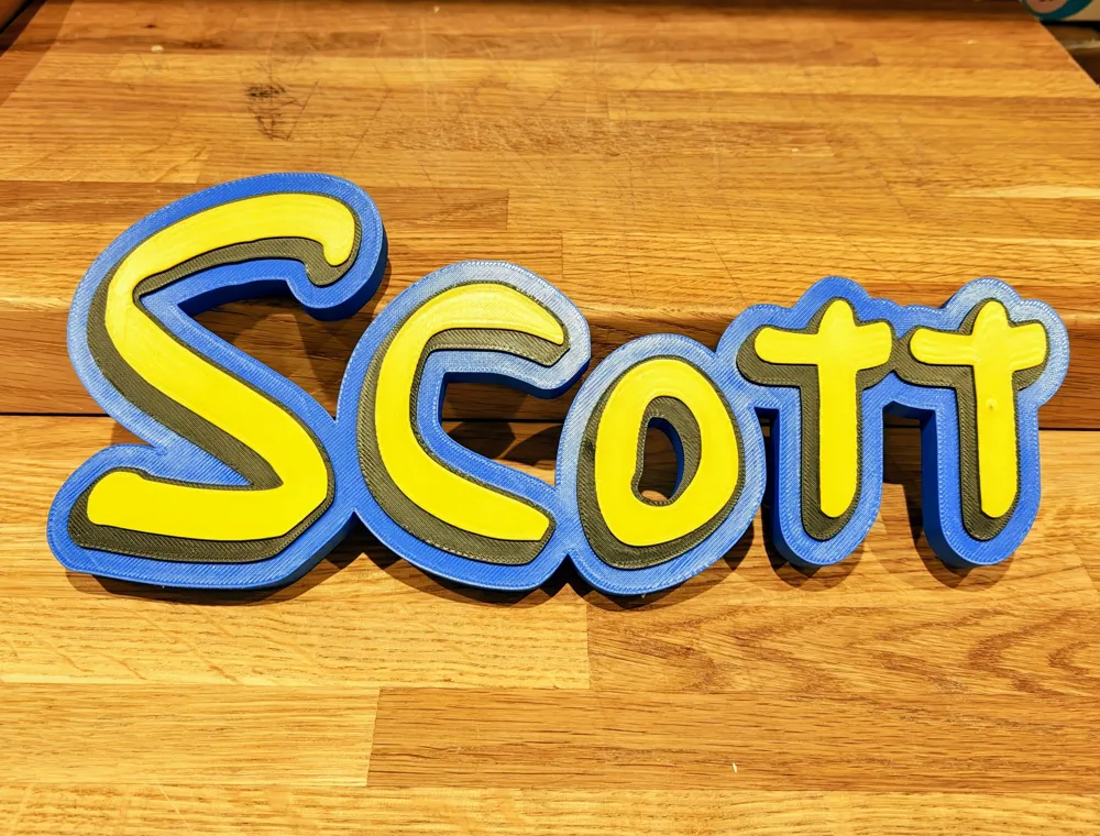 Simpsons font ***SCOTT*** by Roseygold MakerWorld: Download Free 3D Models