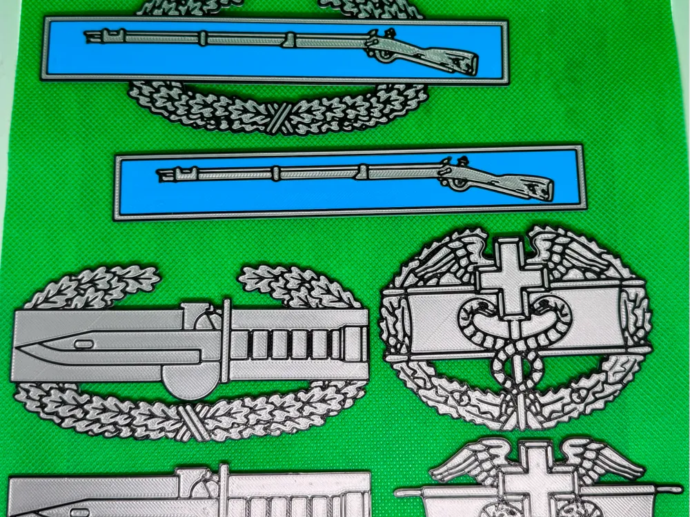 U.S. ARMY EXPERT AND COMBAT BADGES - Free 3D Print Model - MakerWorld