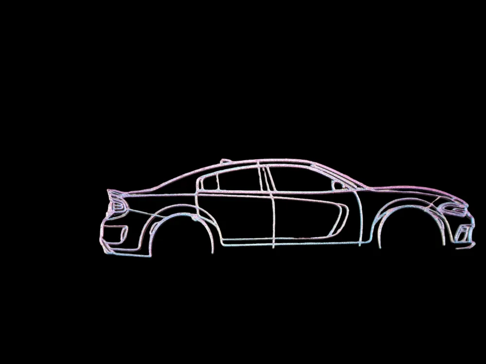 Dodge charger SRT HELLCAT REDEYE silhouette wall art by cruse2382 - MakerWorld