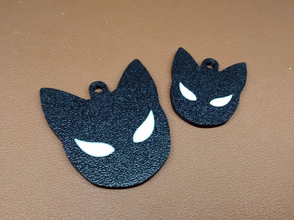 Cat Face Shape with Eyes Keyring by neddy990 - MakerWorld
