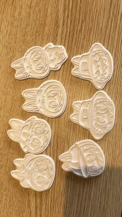labubu cookie cutter single plate 7 pieces by 炒面分析员 MakerWorld ...