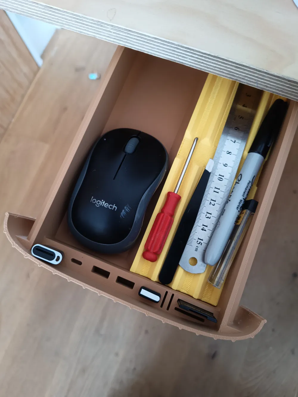 Push Lock Under-Desk Drawer (100% 3D Printed) - Free 3D Print Model ...