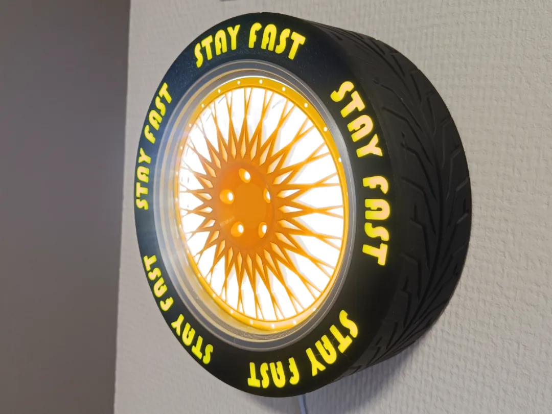 LED Table/wall lamp - Wheel workshop decor - Free 3D Print Model ...