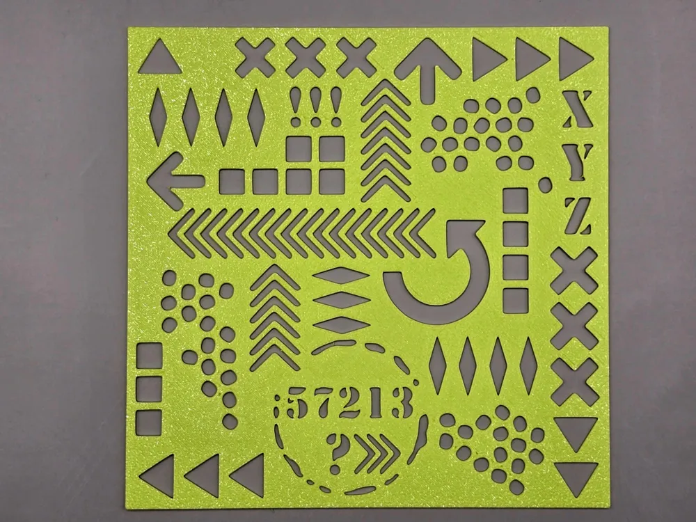 Arrow Triangle Square Stencil Template Journal - Free 3D Print Model ...