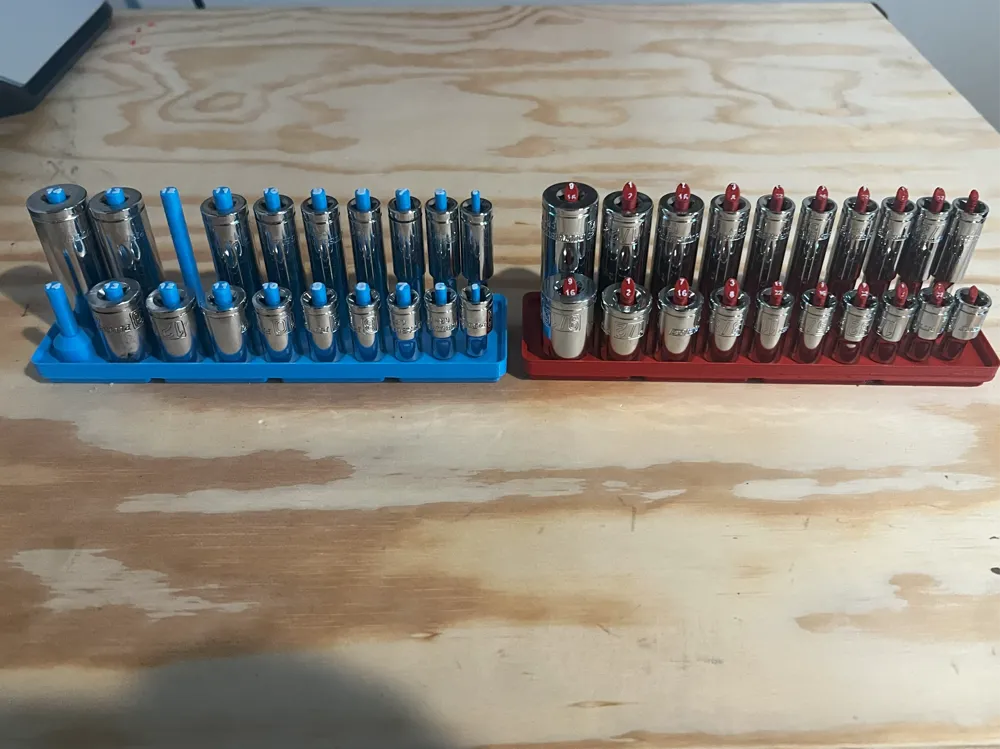 Gridfinity Metric & SAE Socket Holder 1/4"Reg&Deep - Free 3D Print ...