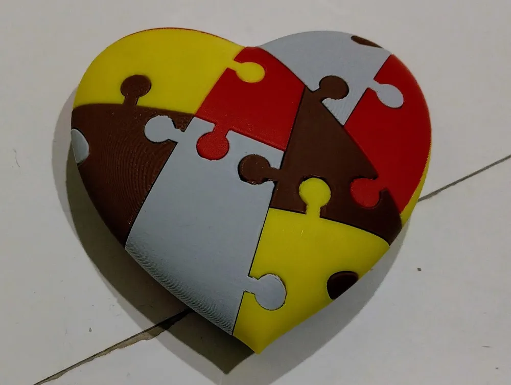 3D Heart jigsaw puzzle - Free 3D Print Model - MakerWorld