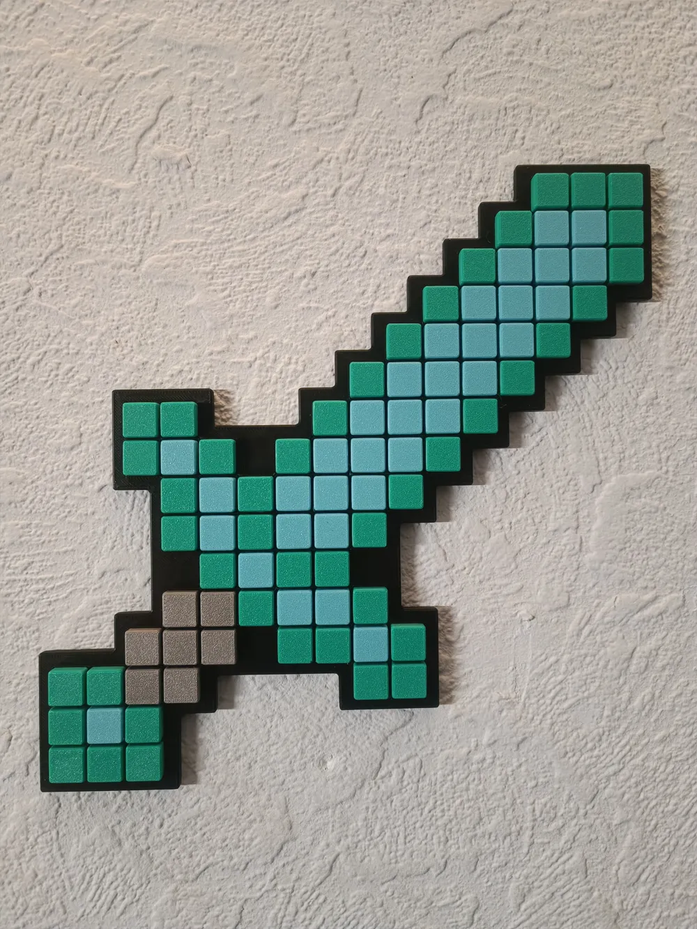 Minecraft diamond sword wall art / No ams - Free 3D Print Model ...