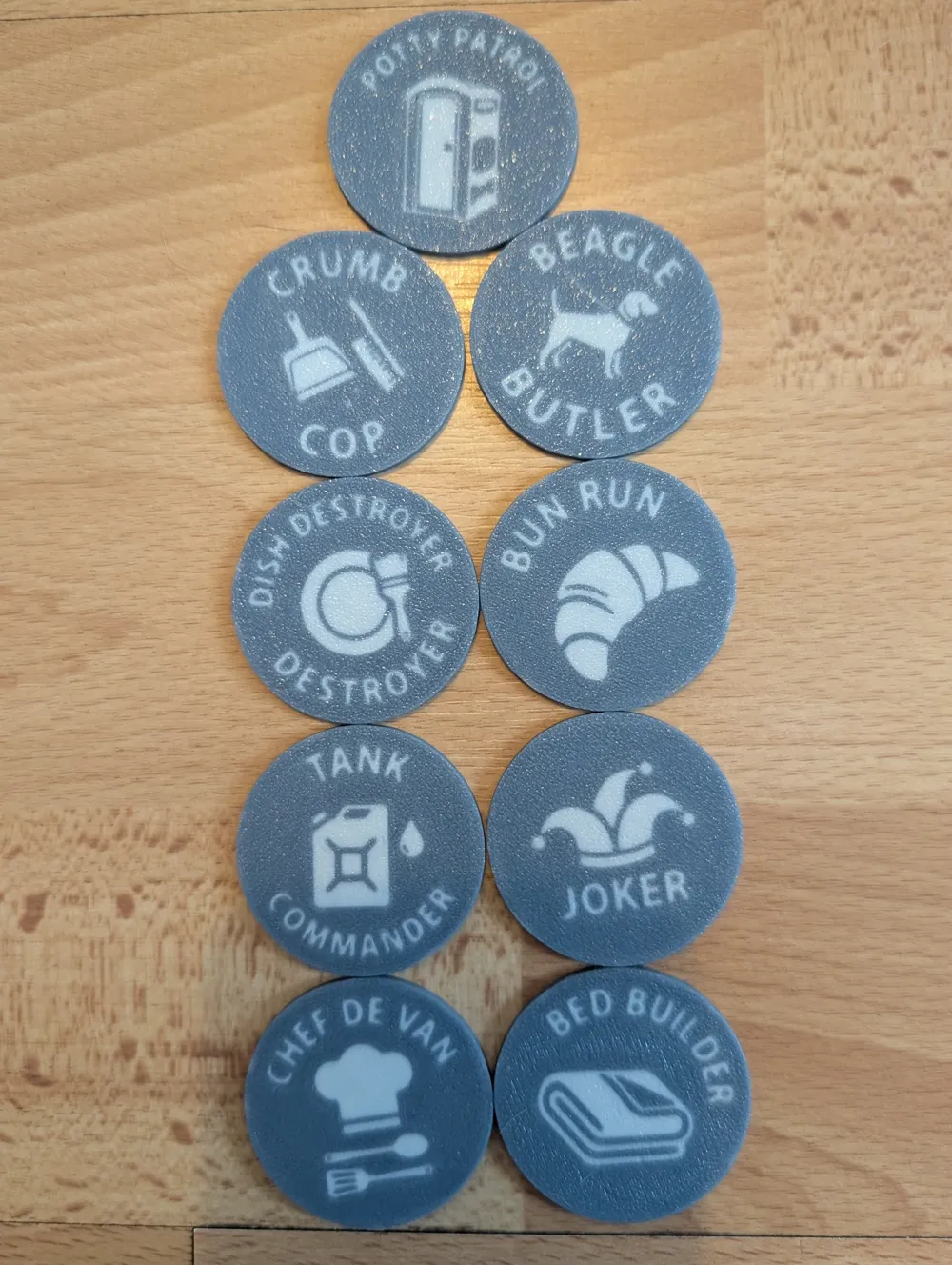 Camping Task Tokens - Fun 2-Color Chore Coins Set - Free 3D Print Model ...