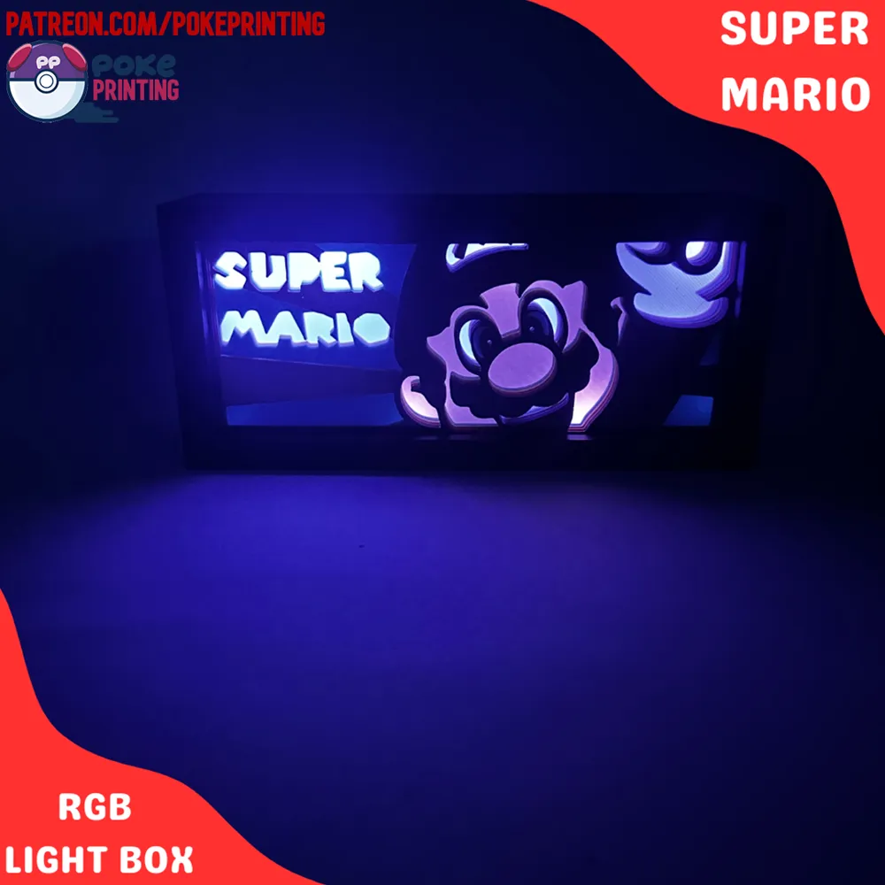 Super Mario RGB Lightbox by Poke Printing MakerWorld: Download Free 3D ...