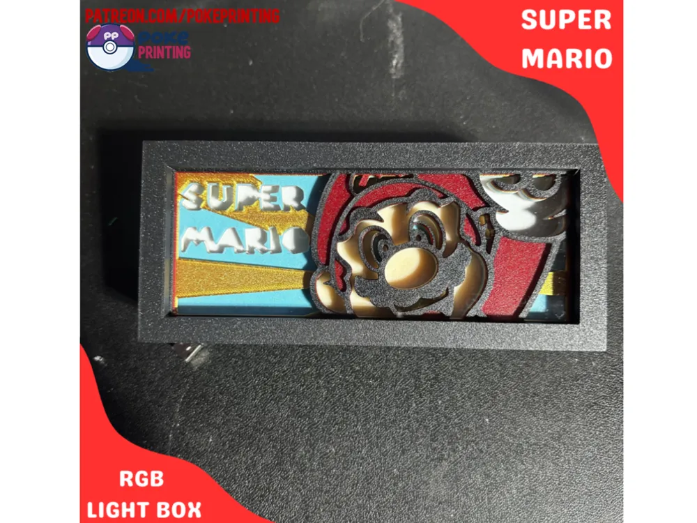 Super Mario RGB Lightbox by Poke Printing MakerWorld: Download Free 3D ...